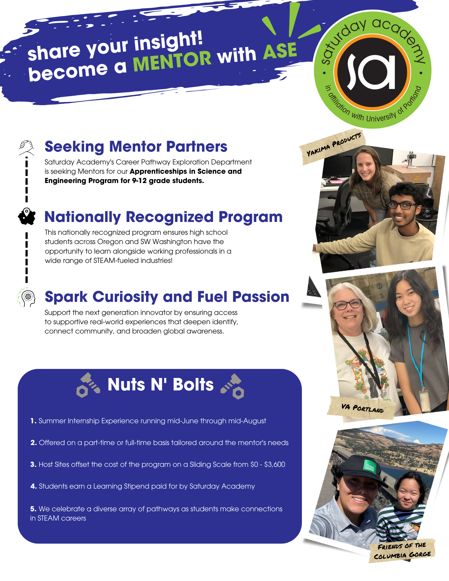 Mentor Quick Facts! | Saturday Academy